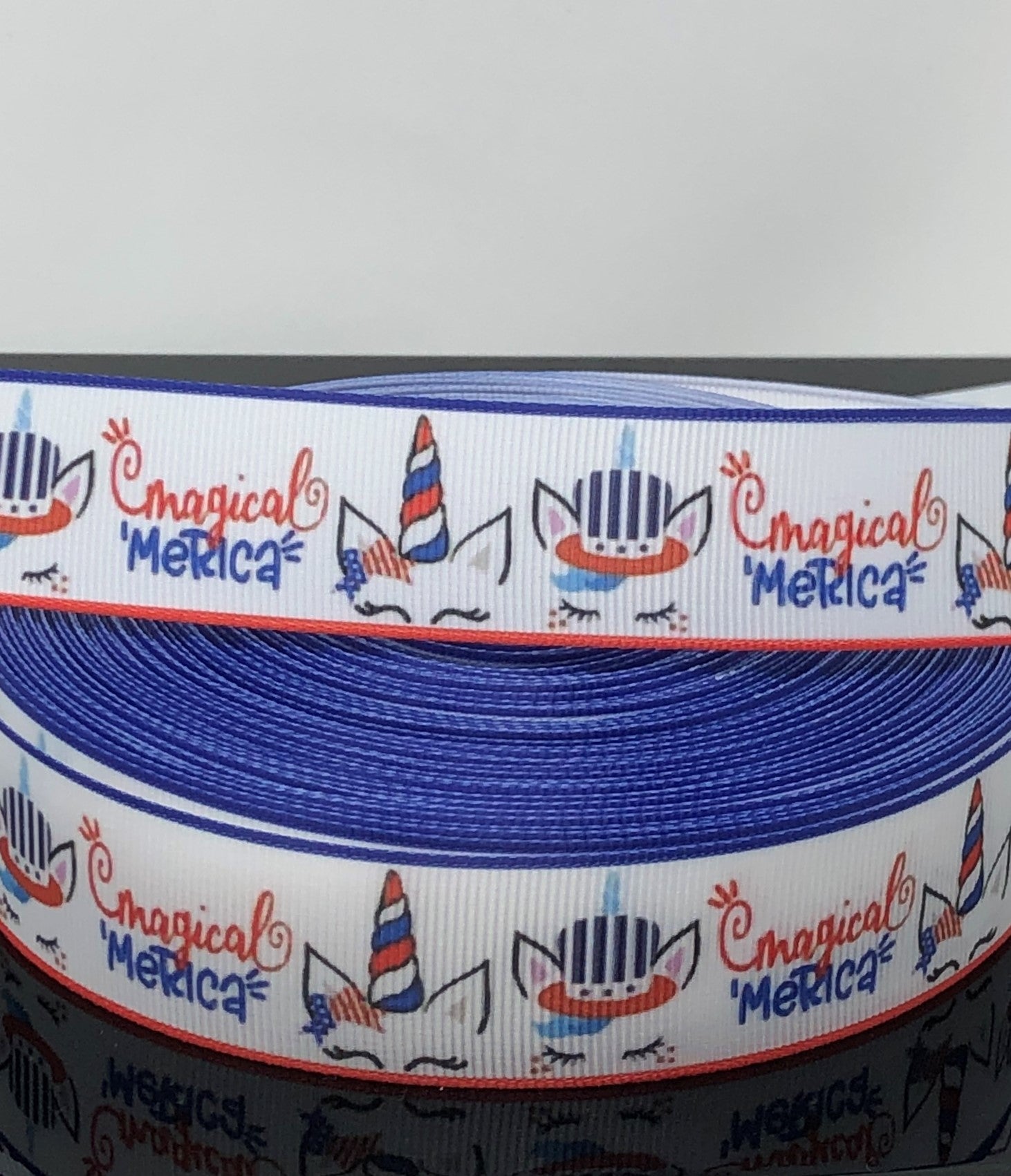 1” Magical 'Merica Sleeping Unicorns Ribbon